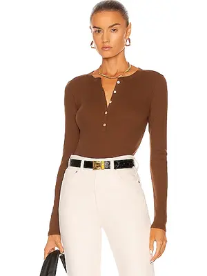 NILI LOTAN NILI LOTAN Jordan Henley Tee Brown