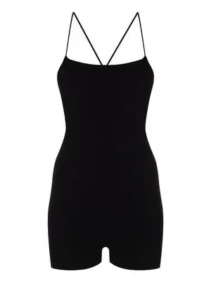 Red Valentino Spaghetti-strap Bodysuit With Crossover Detail - Black