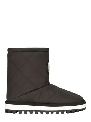 Dolce & Gabbana Logo-patch Padded Boots - Black