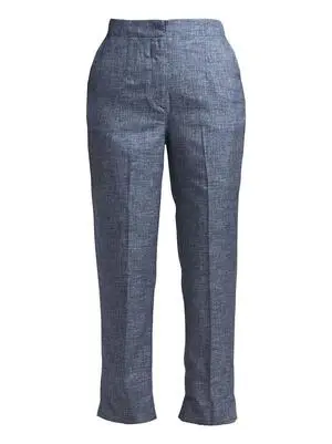 Giorgio Armani Denim-effect Silk Straight Leg Pants - Blue