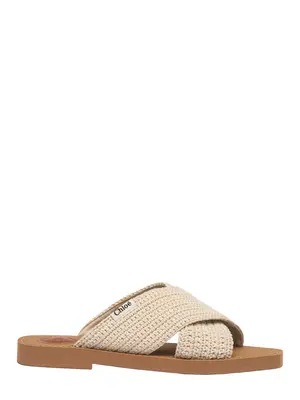 Chloé Woody Flat Mule Eggshell