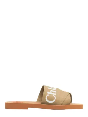 Chloé Woody Flat Mule Soft Tan