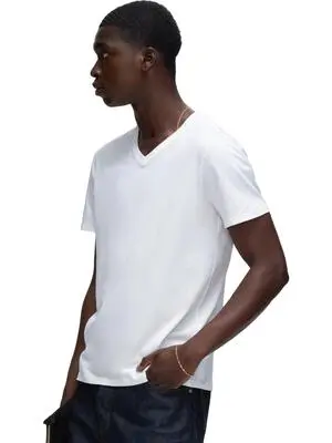 ATM Anthony Thomas Melillo Men's Classic Jersey V-neck T-shirt Cotton White