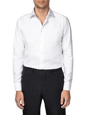 Eton Contemporary Fit Diagonal Weave Shirt White