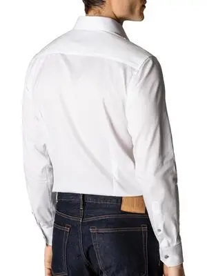 Eton Contemporary Fit Twill Dress Shirt - White