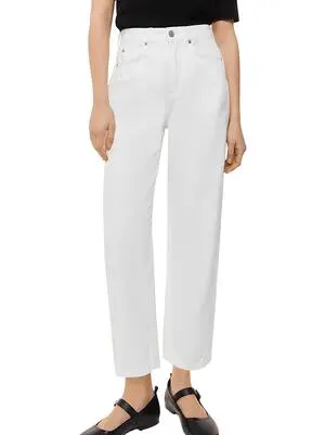 Whistles Organic High-waist Barrel Leg Jeans - White
