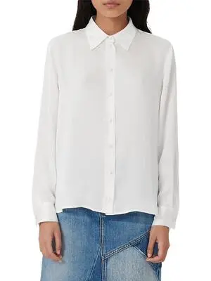 Maje Cecily Silk Shirt - White