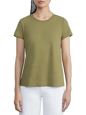 Lafayette 148 New York Modern Crewneck Tee Chive
