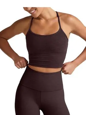 Beyond Yoga Spacedye Slim Racerback Cropped Tank Top - Dark Chocolate