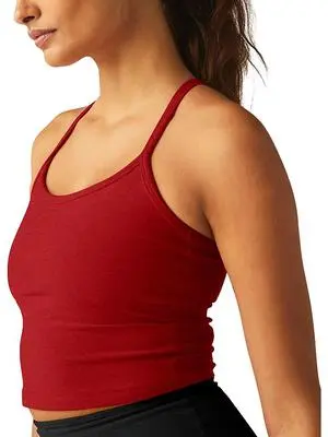 Beyond Yoga Spacedye Slim Racerback Cropped Tank Top - Ruby Red
