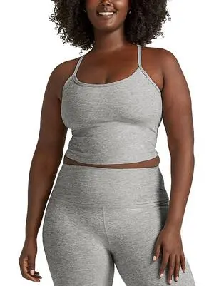 Beyond Yoga Spacedye Slim Racerback Cropped Tank Top - Silver Mist