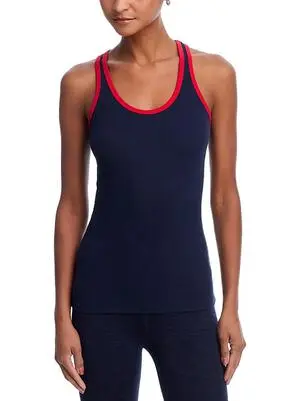 Splits59 Ashby Sleeveless Racerback Top - Indigo/pirate Red
