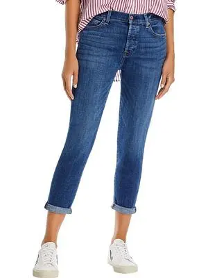 7 For All Mankind Josefina High-rise Cropped Boyfriend Jeans - Broken Twill Vanity
