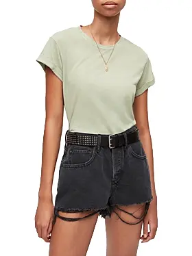 ALLSAINTS AllSaints Anna Cuffed Sleeve T-Shirt Pale Green