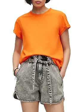 ALLSAINTS AllSaints Anna Cuffed Sleeve T-Shirt Pop Orange