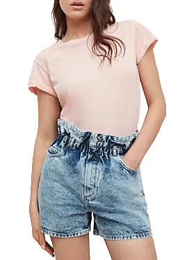 ALLSAINTS AllSaints Anna Cuffed Sleeve T-Shirt Rose Pink