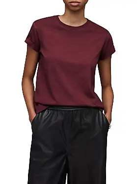 ALLSAINTS AllSaints Anna Cuffed Sleeve T-Shirt Winter Orchid Red