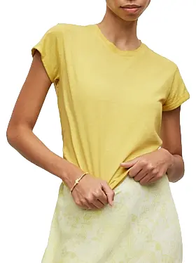 ALLSAINTS AllSaints Anna Cuffed Sleeve T-Shirt Zest Yellow