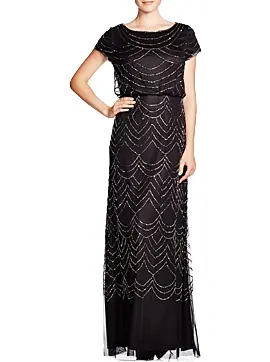 Adrianna Papell Adrianna Papell Beaded Blouson Gown Black