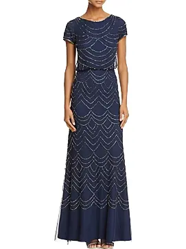Adrianna Papell Adrianna Papell Beaded Blouson Gown Navy