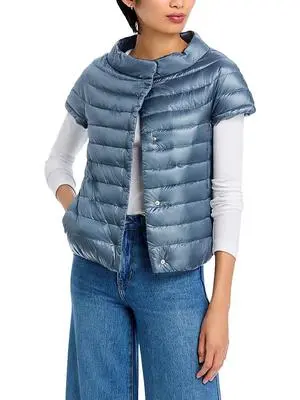 Herno Emelia Cap Sleeve Puffer Jacket Azzurro