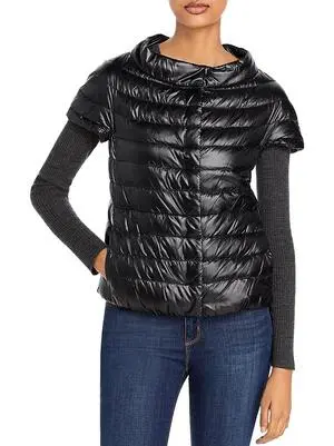 Herno Emelia Cap Sleeve Puffer Jacket - Black