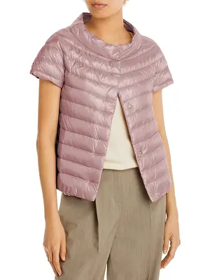 Herno Emelia Cap Sleeve Puffer Jacket Rose