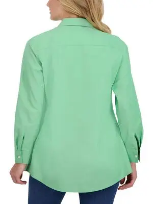 Foxcroft Cici Cotton Non-Iron Tunic Shirt New Leaf