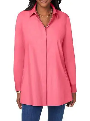 Foxcroft Cici Cotton Non-Iron Tunic Shirt Rose Red