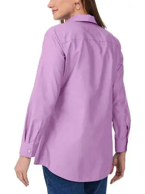 Foxcroft Cici Cotton Non-Iron Tunic Shirt Soft Violet