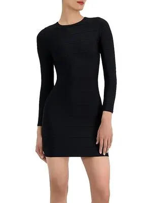 Herve Leger Long-sleeve Mini Sheath Dress - Black