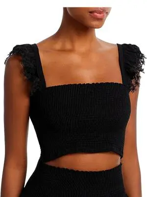 Peixoto Mariel Smocked Top - Black