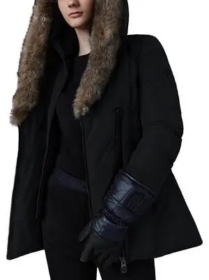 Mackage Mackage Adali Hooded Down Jacket With Shearling Black-natural