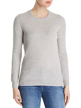 Bloomingdale'S C By Bloomingdale's Crewneck Cashmere Sweater Light Gray