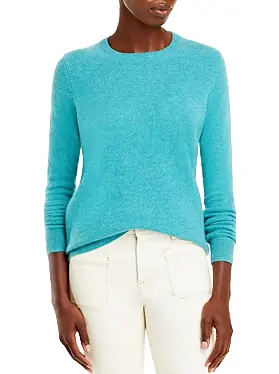 Bloomingdale'S C By Bloomingdale's Crewneck Cashmere Sweater Marled Teal
