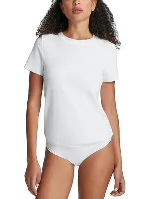 Commando Essential Cotton-blend Crewneck Bodysuit - White