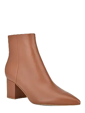 MARC FISHER LTD. Jarli High Heel Booties Tan Leather