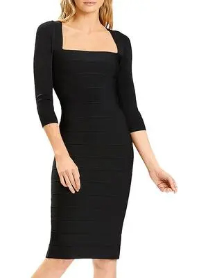 Herve Leger Icon Square Neck Bandage Dress - Black
