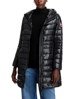 Canada Goose Cypress Packable Hooded Mid-length Down Jacket - Black