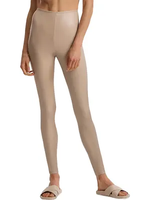 Commando Perfect Control Faux Leather Leggings Sand