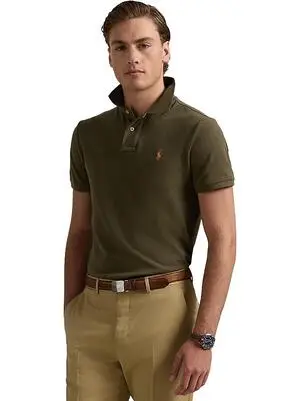 Polo Ralph Lauren Custom Slim Fit Mesh Polo Shirt Canopy Olive