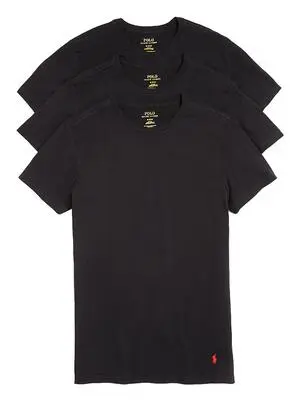 Polo Ralph Lauren Slim Fit Crewneck Undershirt, Pack Of 3 - Black