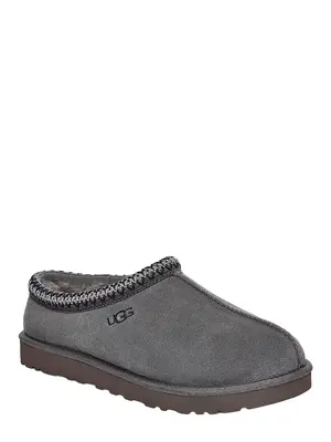 UGG Tasman II Suede & Shearling Slippers Dark Gray