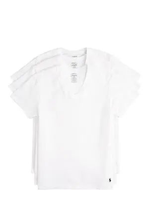 Polo Ralph Lauren Classic Fit V-neck Undershirt, Pack Of 3 - White