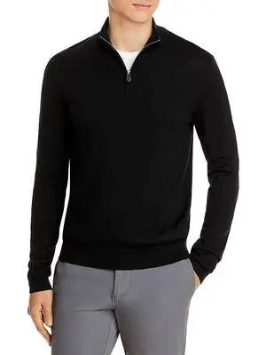 Bloomingdale'S Quarter-zip Merino Wool Sweater - Black