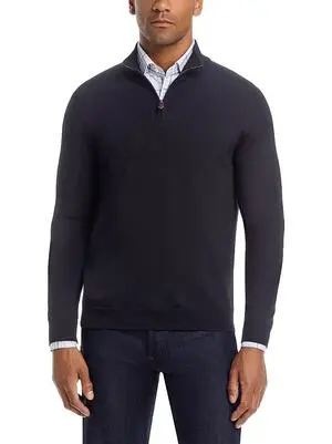 Bloomingdale'S Quarter-zip Merino Wool Sweater - Black
