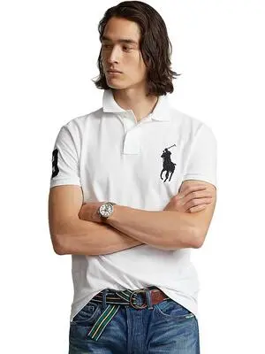 Polo Ralph Lauren Big Pony Custom Slim Fit Mesh Polo Shirt - White