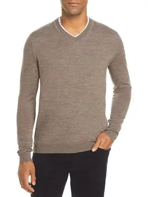 Bloomingdale'S V-neck Merino Wool Sweater - Ash
