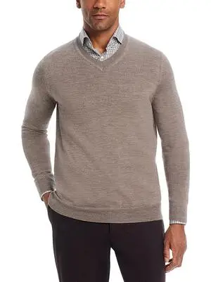 Bloomingdale'S V-neck Merino Wool Sweater - Ash