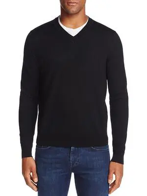Bloomingdale'S V-neck Merino Wool Sweater - Black